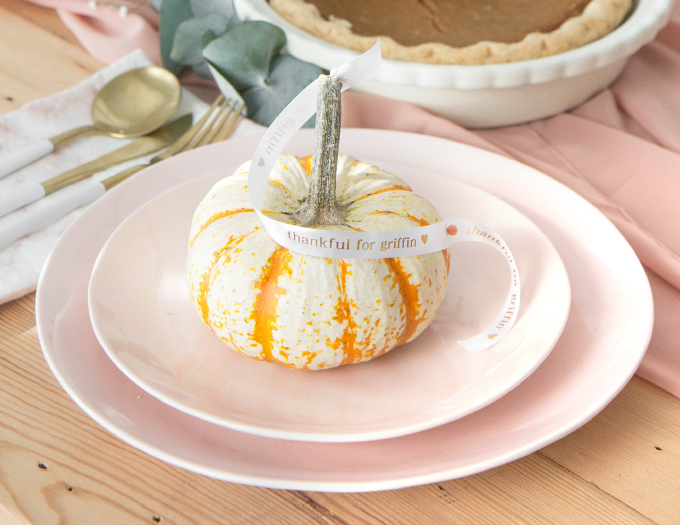 DIY THANKSGIVING | Printed Ribbon Placeholders - I SPY DIY