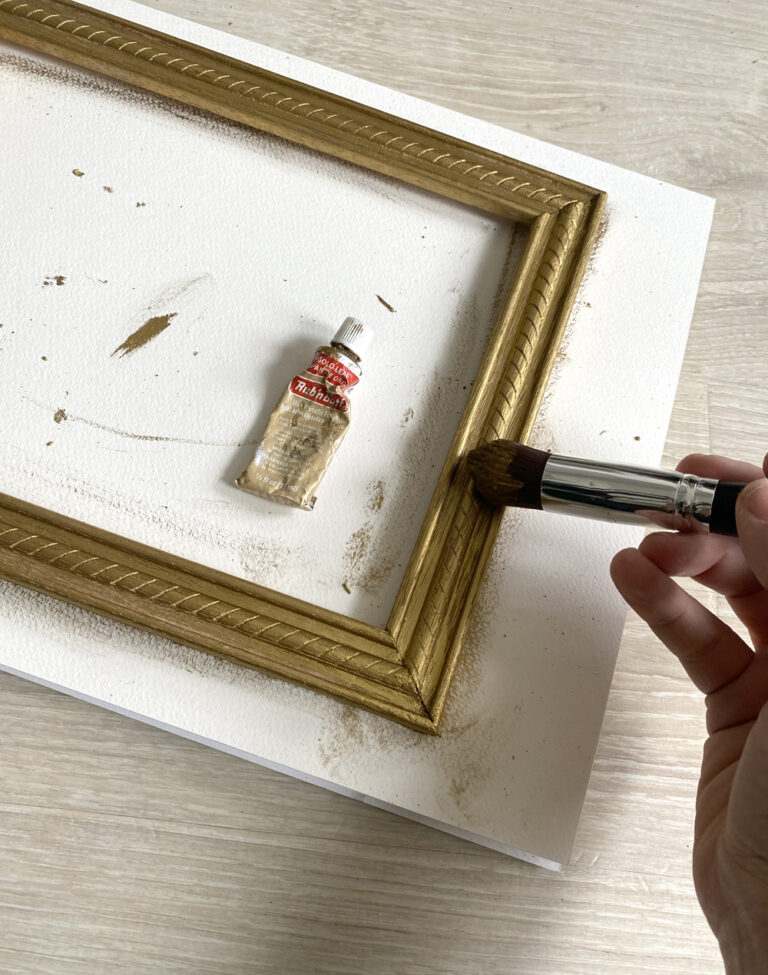 DIY Gold Frame Using Glue & Custom Cut Mat - I SPY DIY