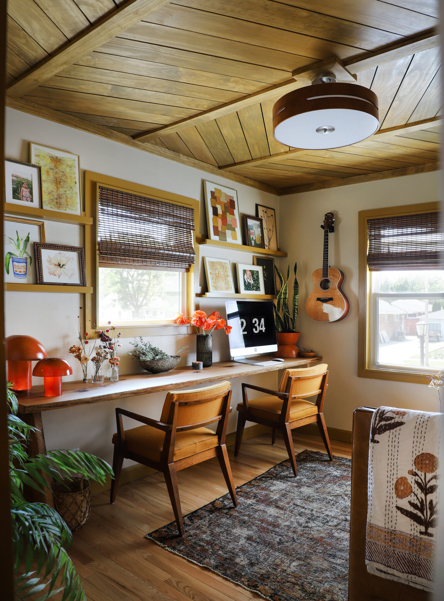 Makeover By Monday | Mid-Century Modern Style Office with DIY Chevron ...