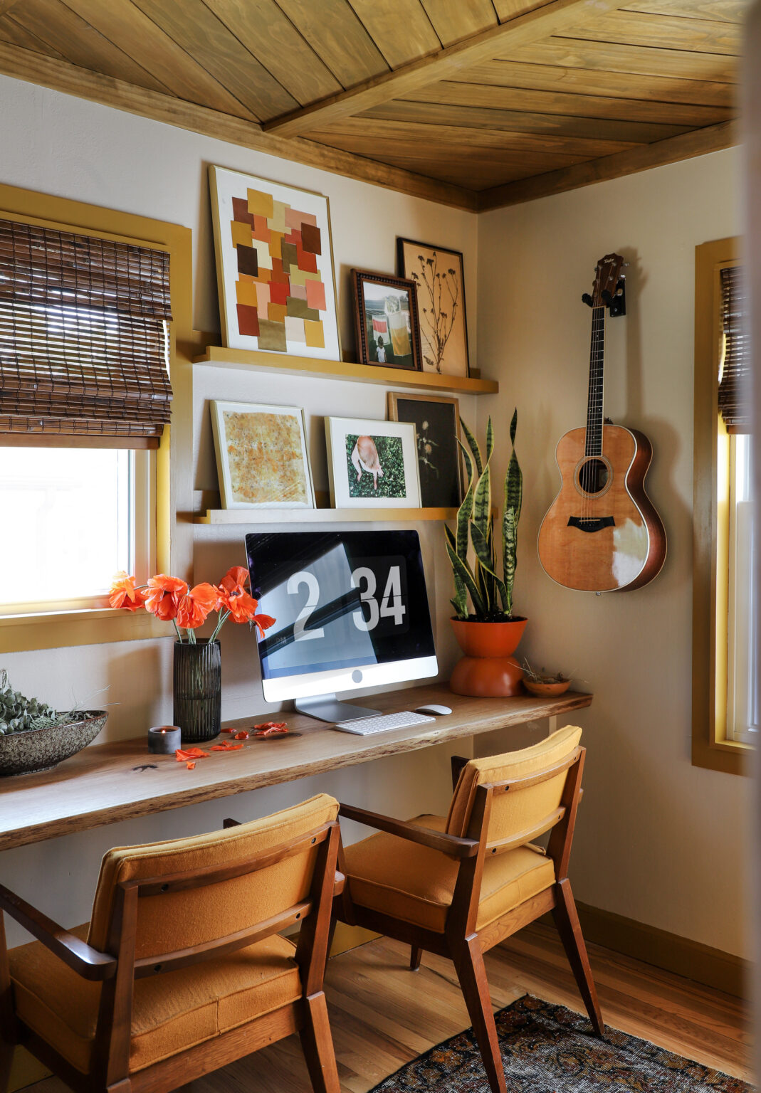 Makeover By Monday | Mid-Century Modern Style Office with DIY Chevron ...