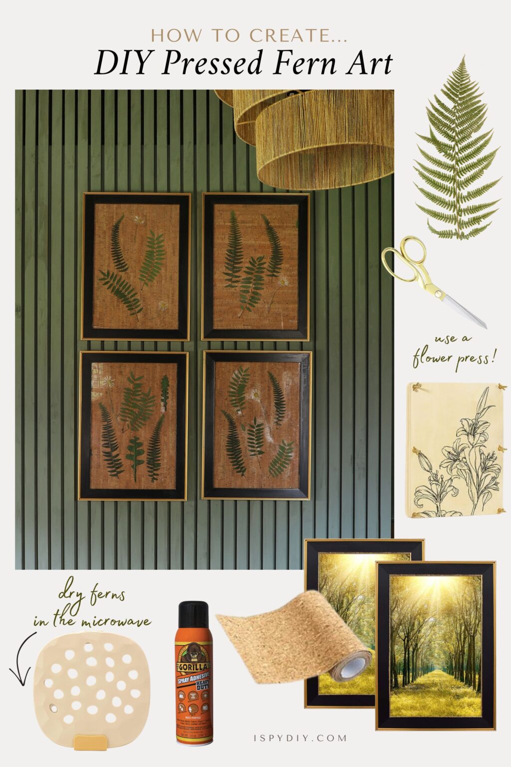 DIY Dried Fern Art | As Seen on "Makeover By Monday" - I SPY DIY