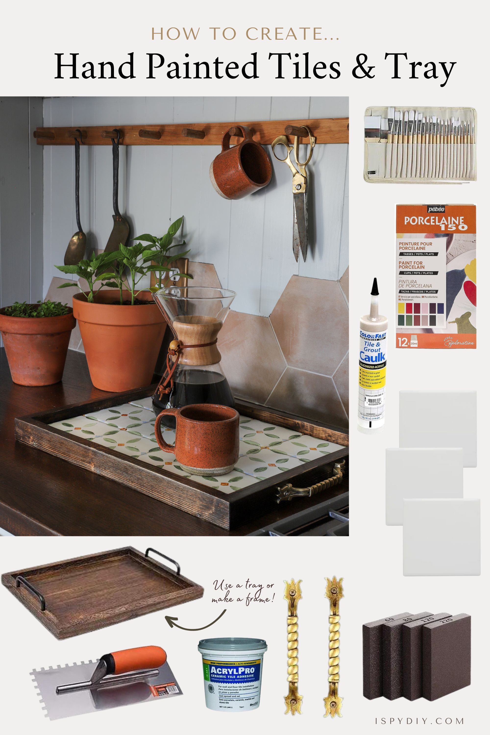 Tiled Tray with Hand-Painted Tiles DIY | As Seen on Makeover by Monday ...